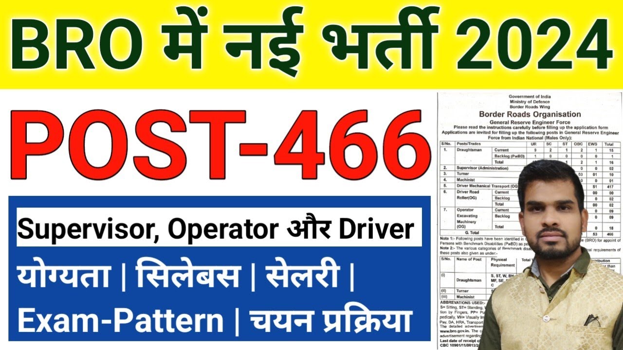BRO new vacancy 2024 | Border Road Organisation notification download ...
