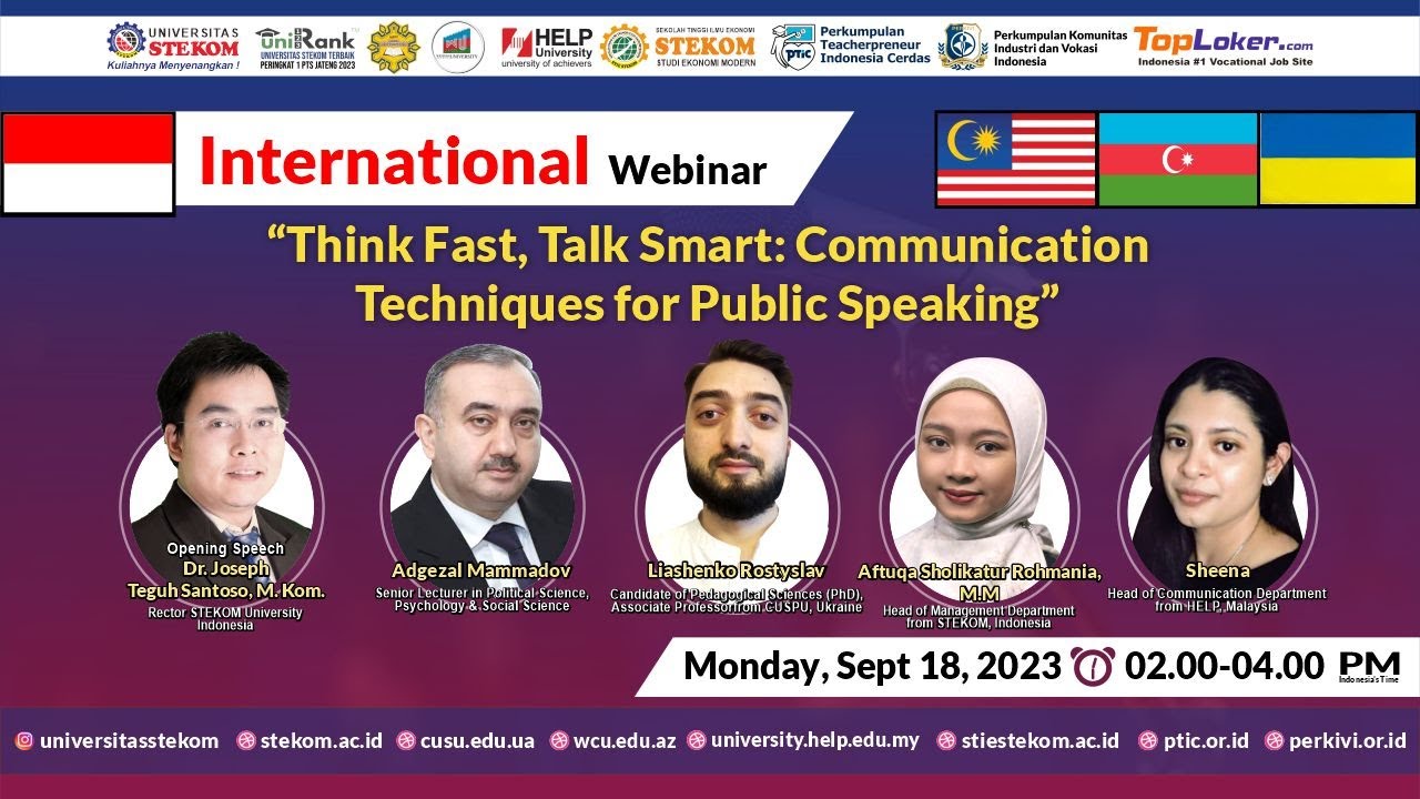 INTERNATIONAL WEBINAR “Think Fast, Talk Smart: Communication Techniques ...
