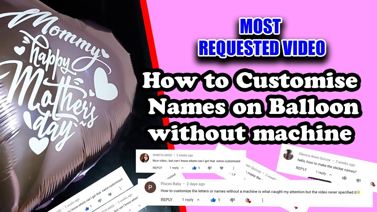 How to Customise Names on Balloon without machine - YouTube