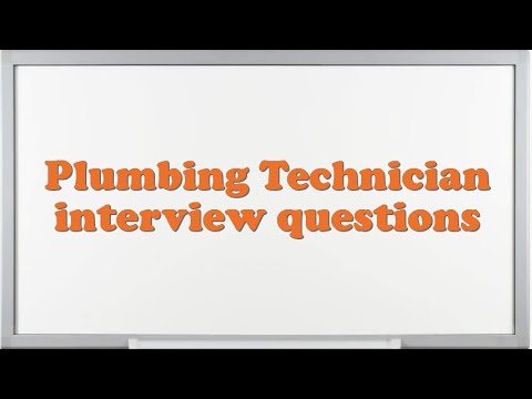 Plumbing Technician interview questions - YouTube