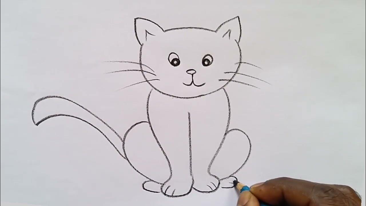 how to draw cat drawing easy step by step@DrawingTalent - YouTube
