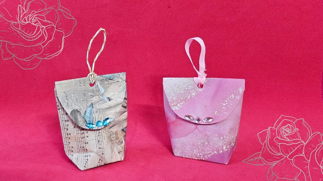 Origami Paper Bag | DIY Mini Paper Bag | Origami Gift Bags | DIY Paper ...
