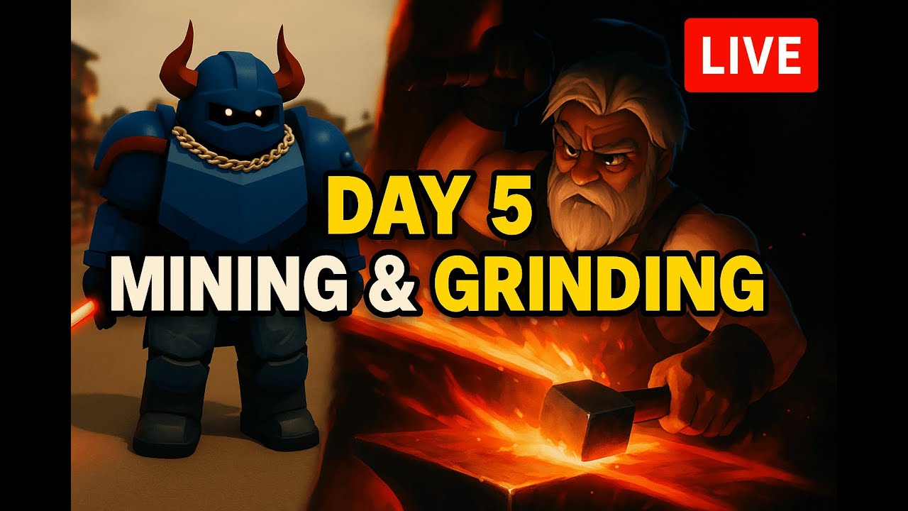 Live Short Day 5 Mining and Grinding di game Rpg The Forge - YouTube