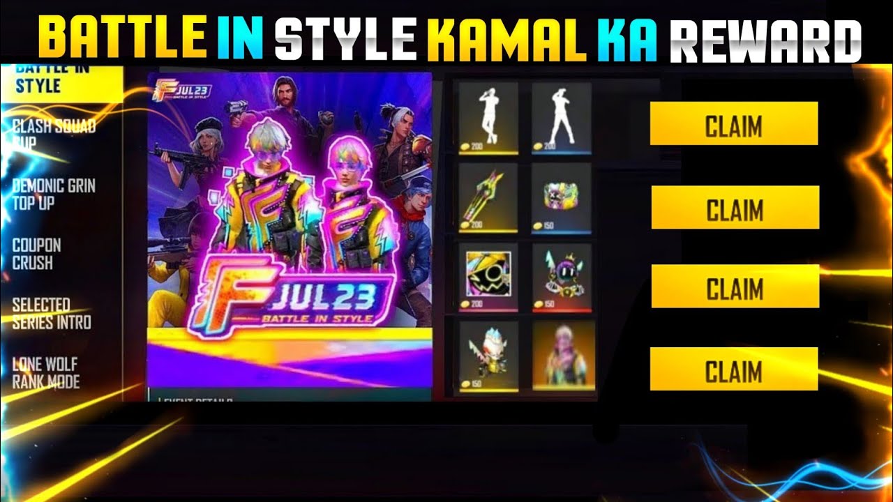 Free Fire Battle in Style Event All Free Rewards🤤| Free Bundle🔥 ...