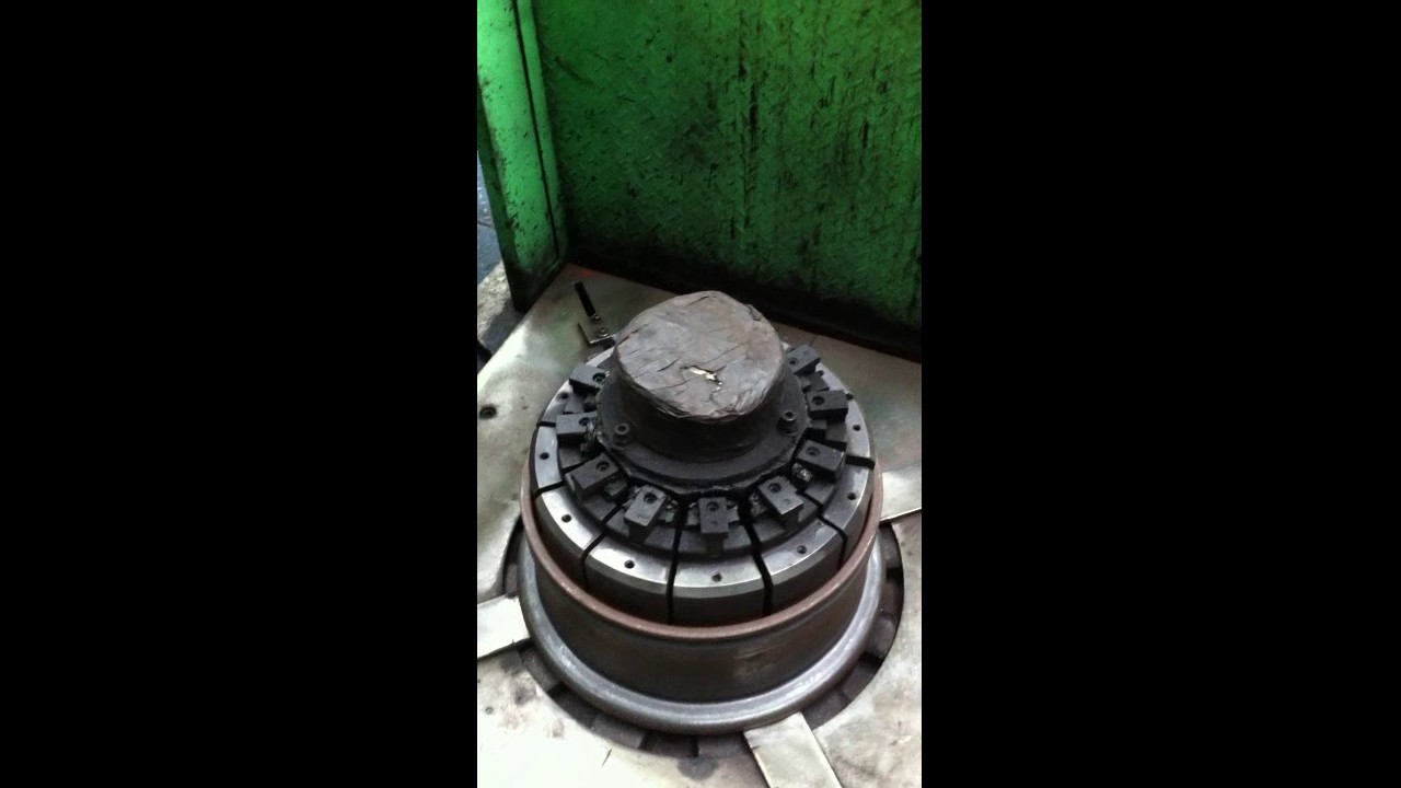 Steel wheel rim welding flaring and roll forming machine - YouTube