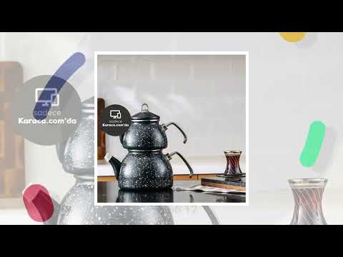 KARACA EMAYE TERAZZO ANTRASIT TEA POT - TEAPOTS - CAYDANLIK