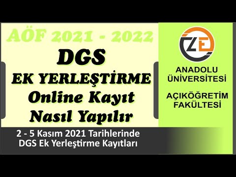 AÖF DGS Ek Yerleştirme İle Anadolu Açıköğretim Kaydı Nasıl Yapılır