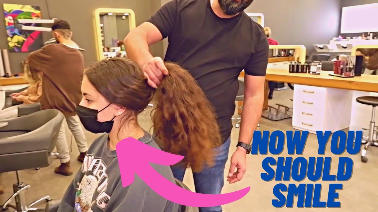 THE GIRL WHO NEVER SMILE FINALLY LAUGH! ( Layer Haircut and BANGS ...