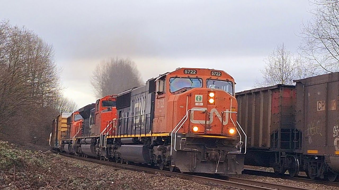 Train Meet! Huge Coal Train Meets All EMD Power at Glen Valley British Columbia Canada - YouTube