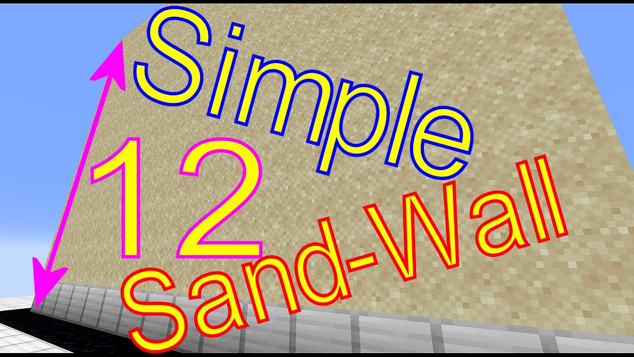 Tutorial: Simple, 12-high Sand Wall [Java 1.11+] - YouTube