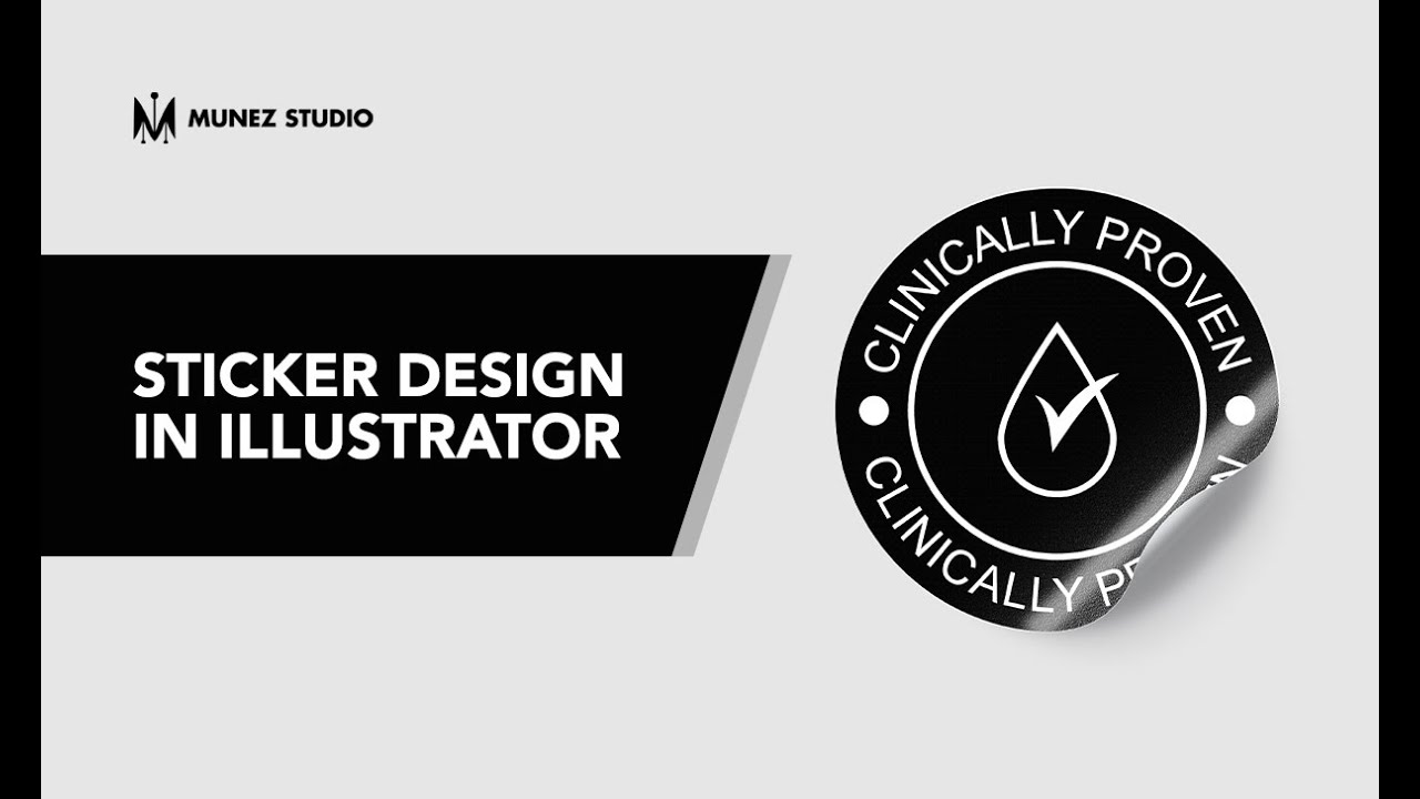 Clinically Proven, custom sticker design in Adobe Illustrator - YouTube