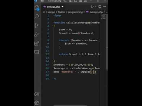 PHP Program to Calculate Average Using Arrays || Program to find average of N Numbers in PHP ...