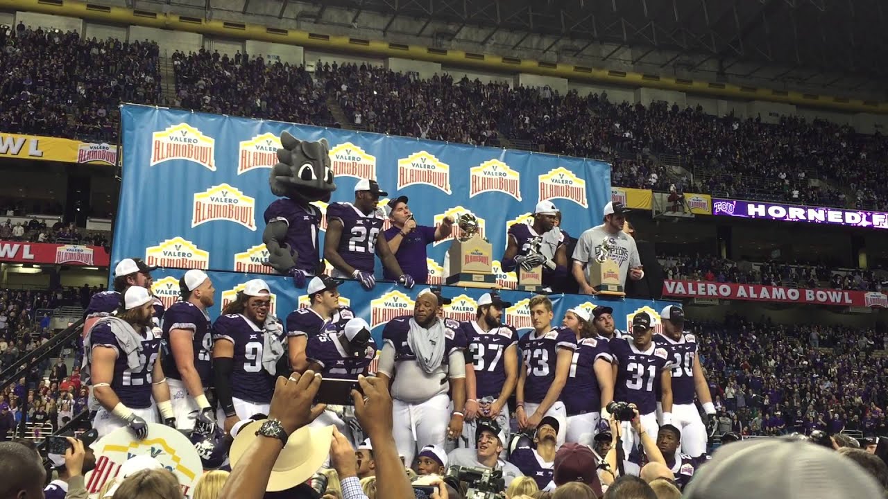 TCU celebrates Alamo Bowl win - YouTube