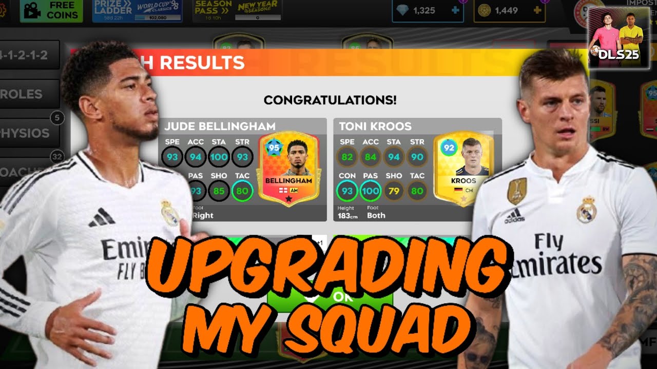 Max out Bellingham & Kroos in DLS 25 | Upgrading My Squad With Coaches ...