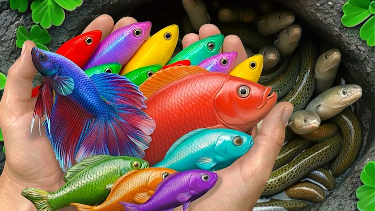 Catch Beautiful Fish in Colorful Eeg: Platy fish, Koi Fish, Betta fish ...