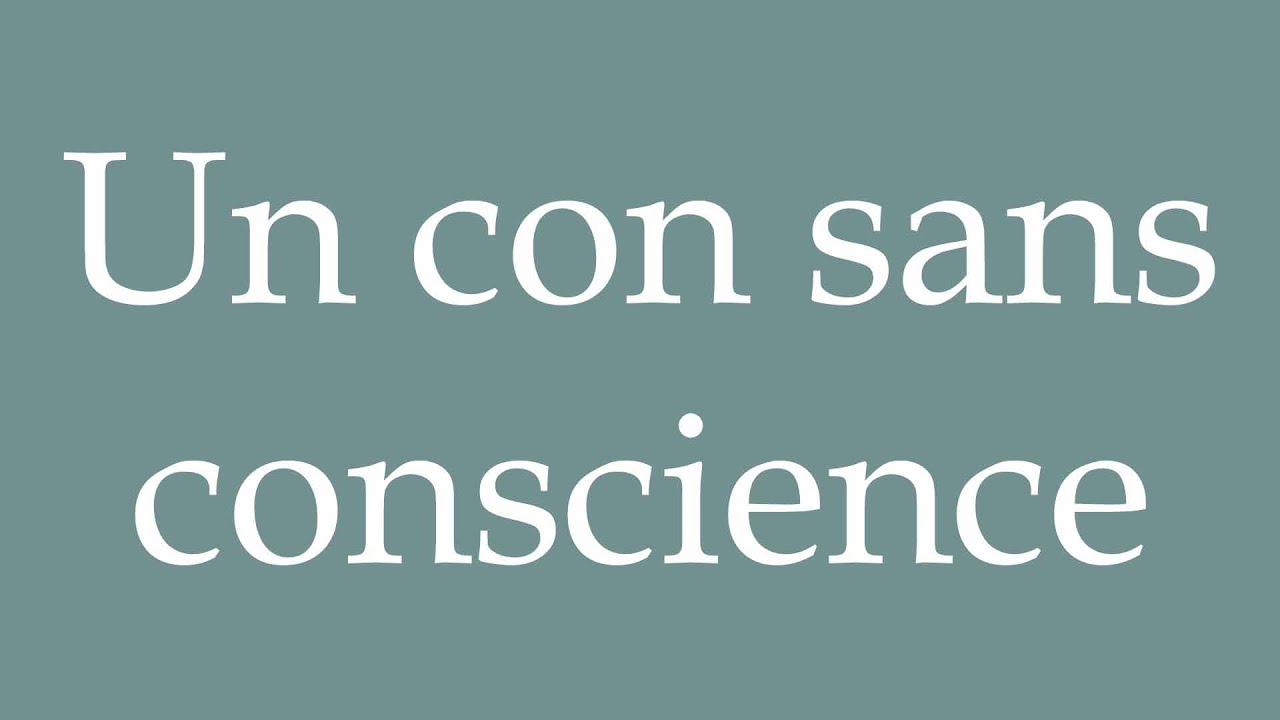 How to Pronounce ''Un con sans conscience'' (A fool without conscience ...