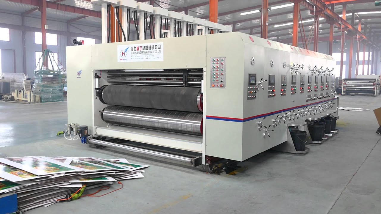 HUAYU-A auto flexo 4 color printer coater dryer slotter die cutter ...