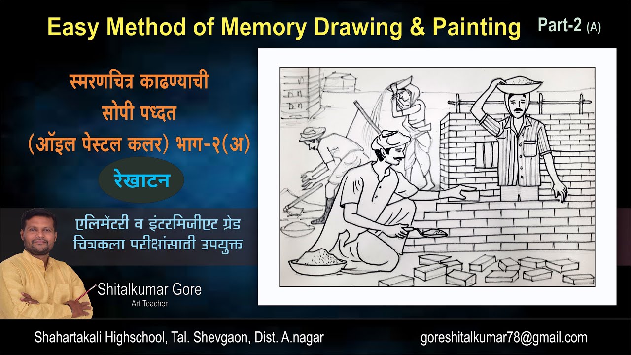 Memory Drawing Construction Workers, simple, Easy Drawing for Beginner ...