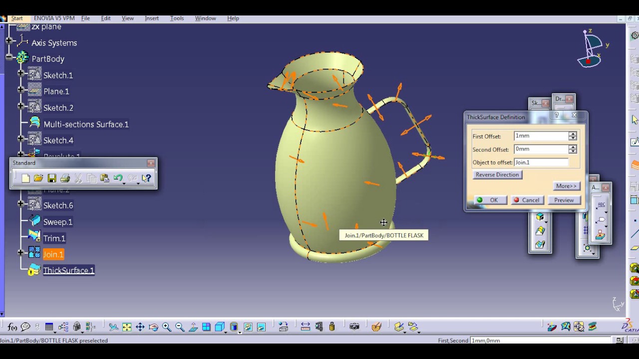 GENERATIVE SHAPE DESIGN CATIA I A MUG - Part 3 - YouTube