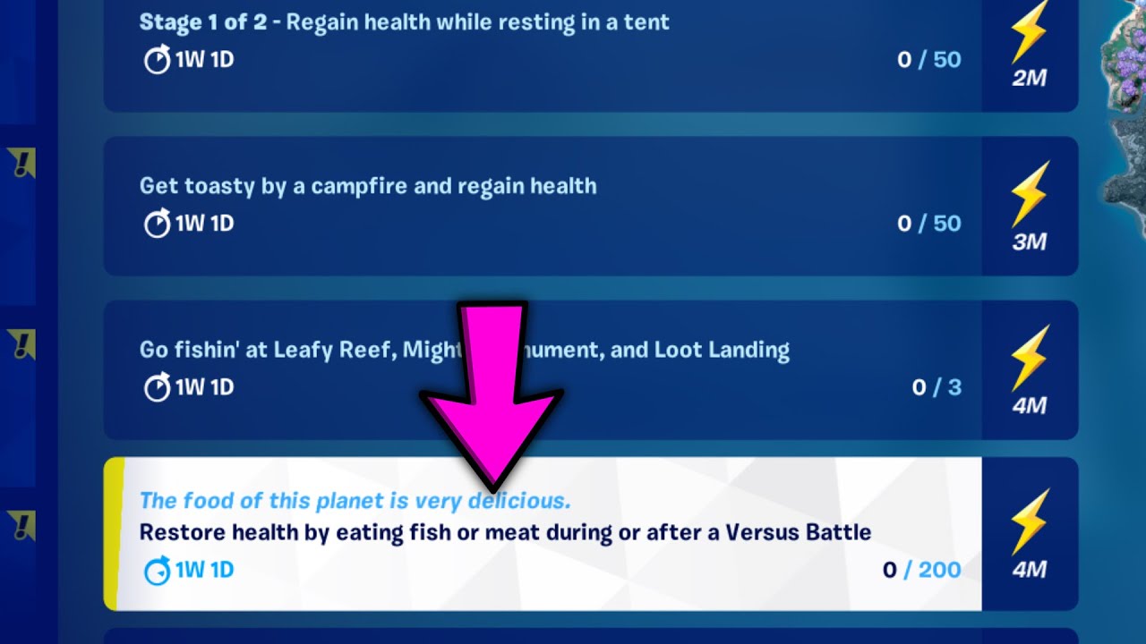 Restore health by eating fish or meat during or after a Versus battle ...