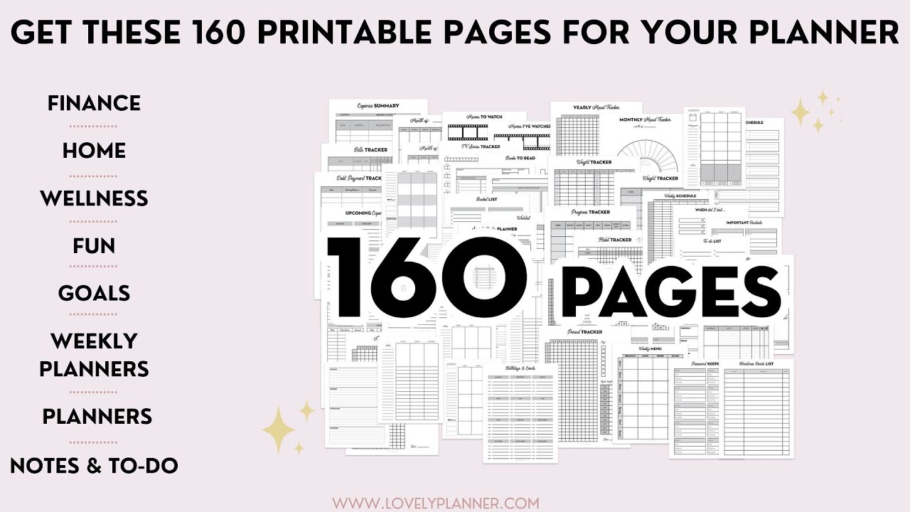 📒 How to customize your planner with PRINTABLE PLANNER Inserts 🌈 160 ...