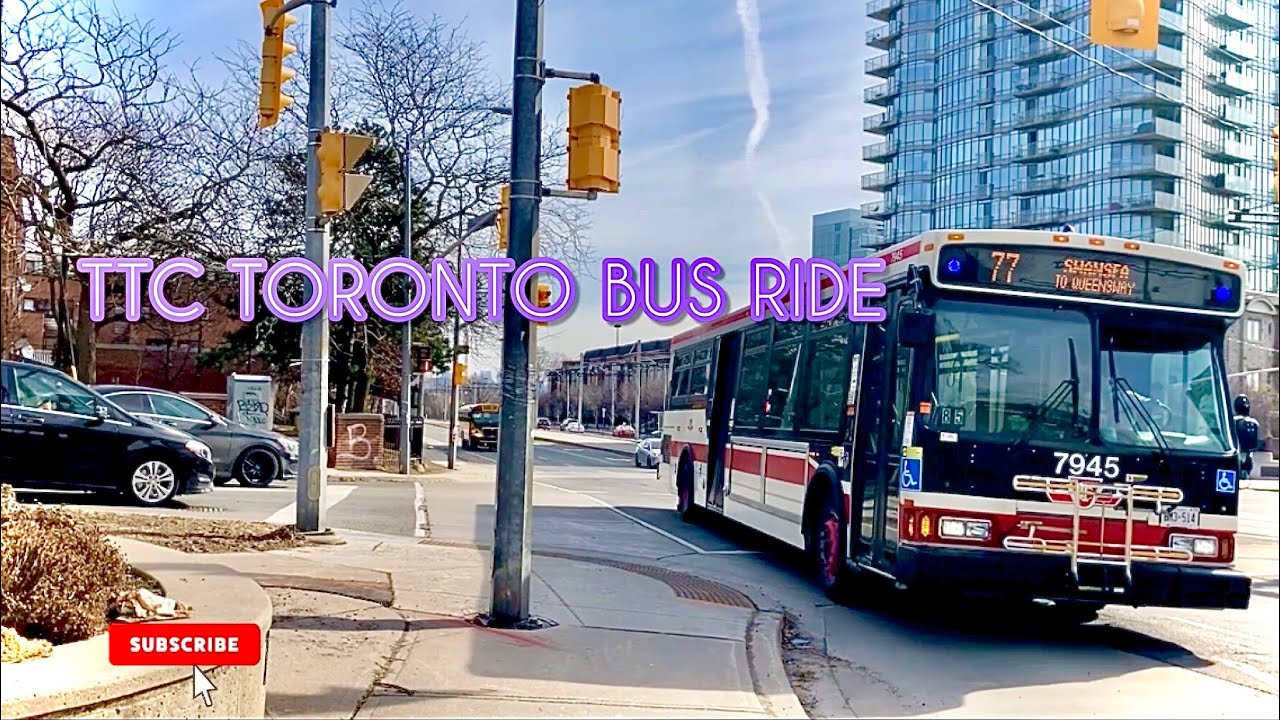 TTC BUS 77 SWANSEA TO RUNNYMEDE SUBWAY #7945 TORONTO TRANSIT COMMISSION ...