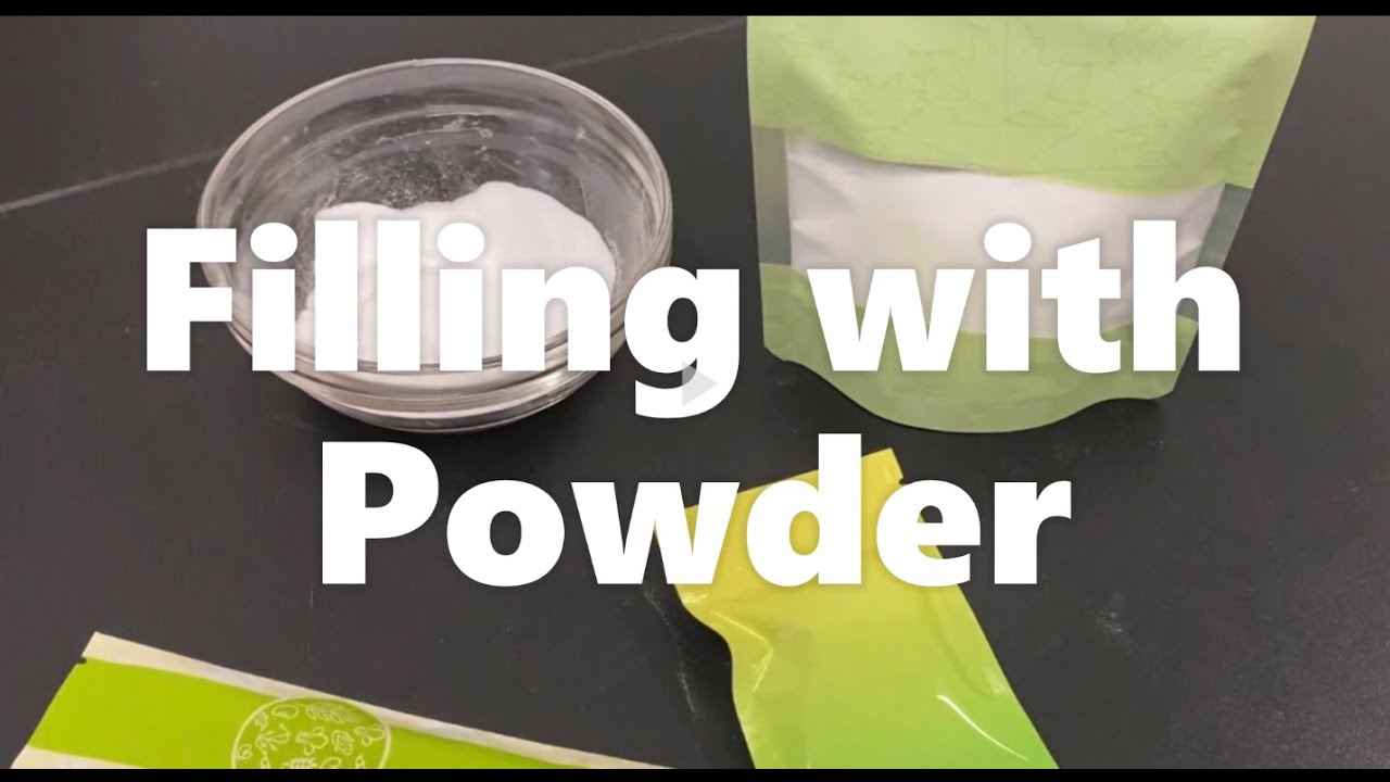 How to Fill Packaging Bags with Powder - YouTube