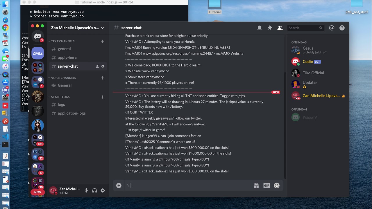 Part #2 // Coding minecraft bot using minelayer and Discord API. - YouTube