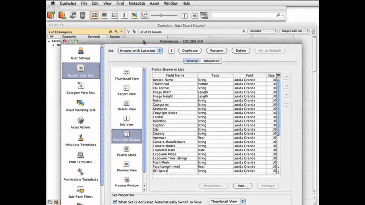Configuring Cumulus - Record & Category View Sets | Digital Asset Management (DAM) Software ...