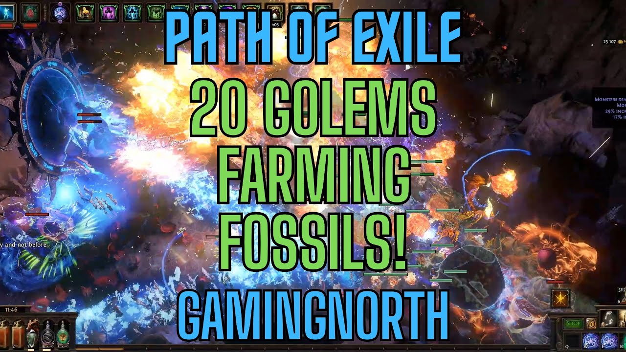 Path of Exile - 20 Golems In DELVE Gameplay - Farming Fossils - 3.26 ...