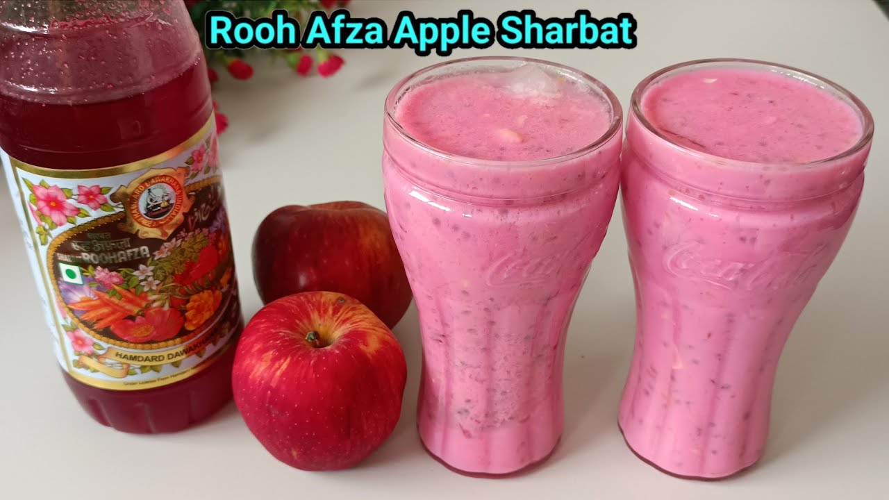 Rooh Afza Apple Sharbat | Rooh afza sharbat recipe | rooh afza drink ...