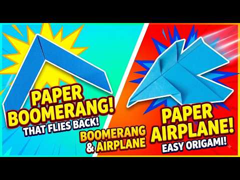 How to Make a Paper Boomerang & Airplane Easy Origami for Kids