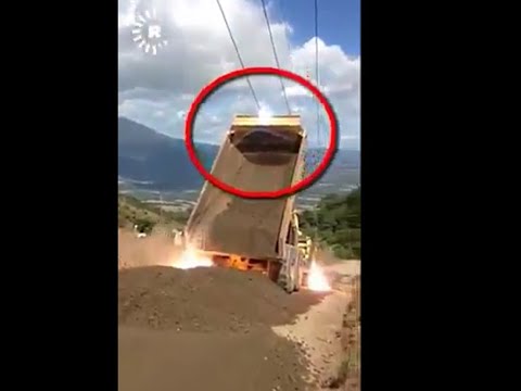 kamyonu elektrik çarpıyor kamyon yanıyor