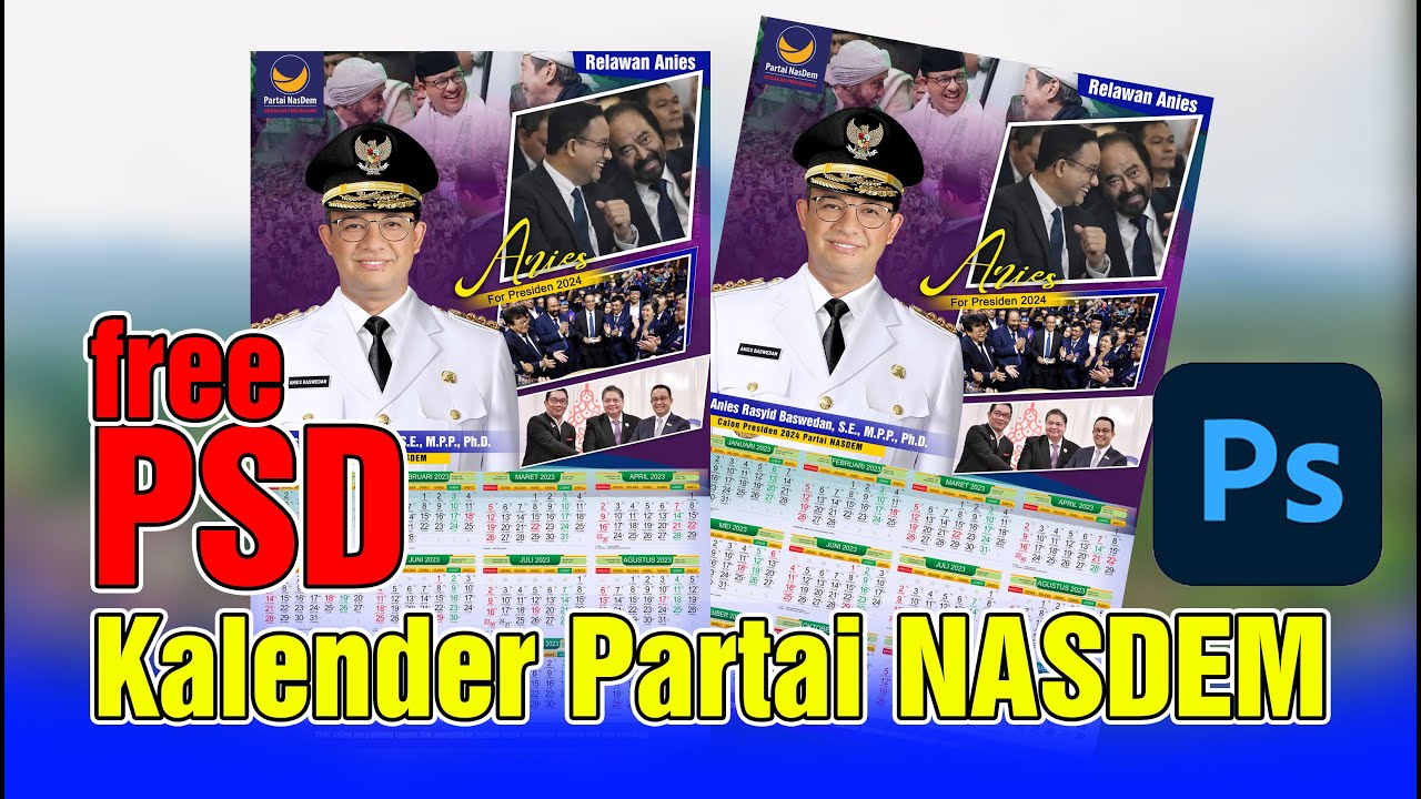 PSD Kalender Partai NASDEM | kalender 2023 | - YouTube