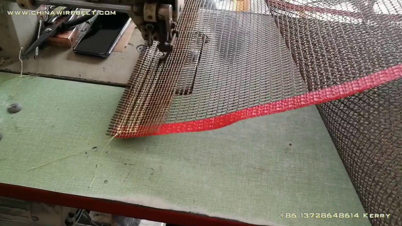 PTFE Teflon Wire Mesh Conveyor Belt Joint Production - YouTube