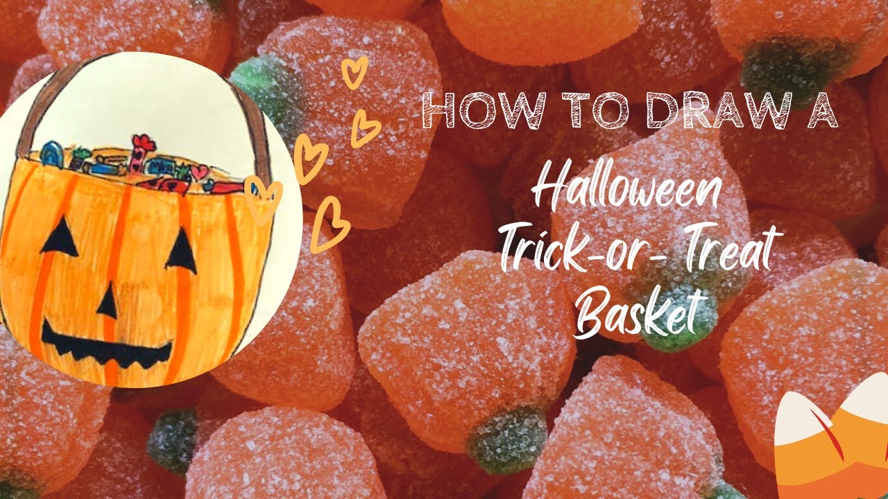 How to Draw a Halloween Trick or Treat Basket - YouTube