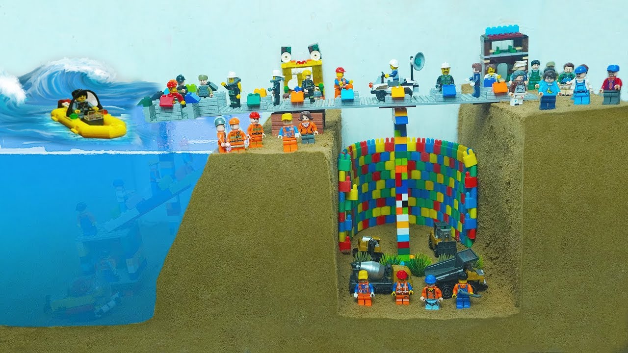 Double Dam Breach Cause Titanic Sink Lego City Collapse - Dam Breach ...