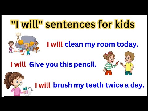 "I will" sentences for kids | Daily Use English Sentences #kidslearning ...