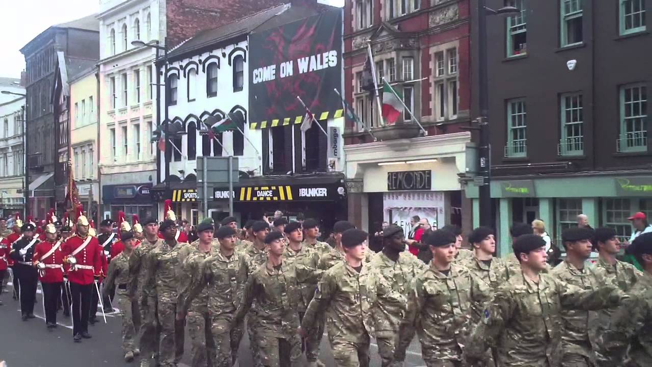 1st The Queen's Dragoon Guards (Welsh Cavalry) march in Cardiff 2/6/12 ...