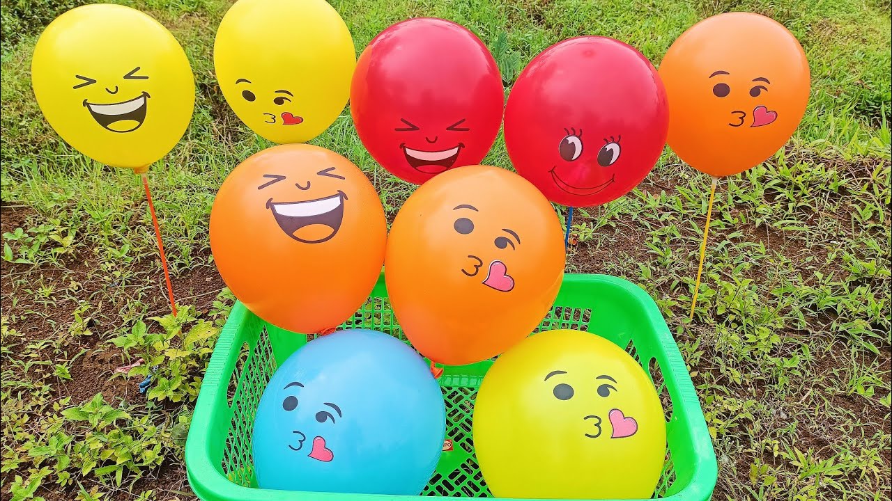 Bermain Dan Meledakkan Balon Emoji warna-warni Berisi HADIAH permen ...