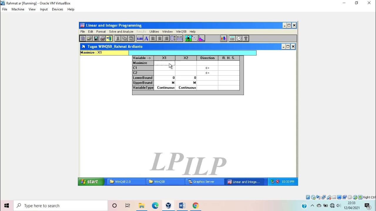 Linear and Programming Tugas WINQSB - YouTube