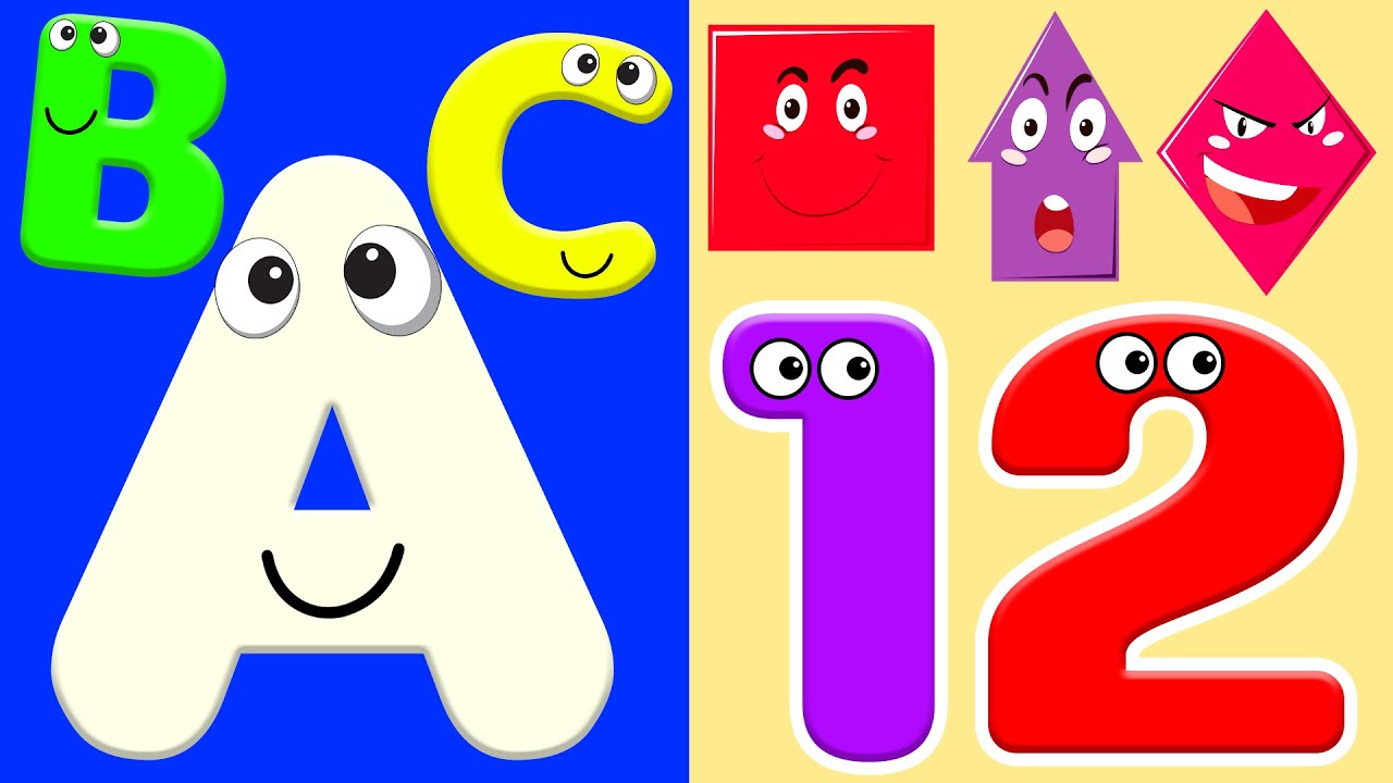 Alphabets, 123 & Shapes Learning Videos For Preschool | ABC And One Two ...