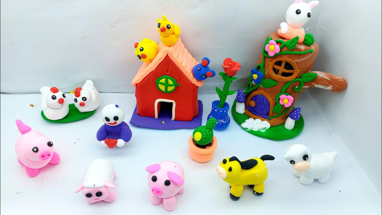 DIY How to make polymer clay village house, beautiful tree, Polymer ... DIY How to make polymer clay village house, beautiful tree, Polymer ...