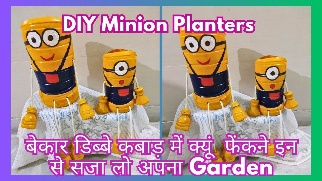 DIY minion planter | How to make Minion planter from waste material ...
