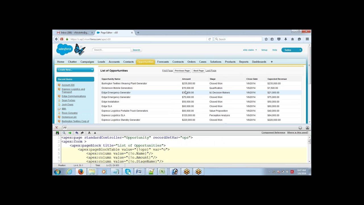 Passing Parameters in Visualforce & InlIne Editing in Visualforce - YouTube