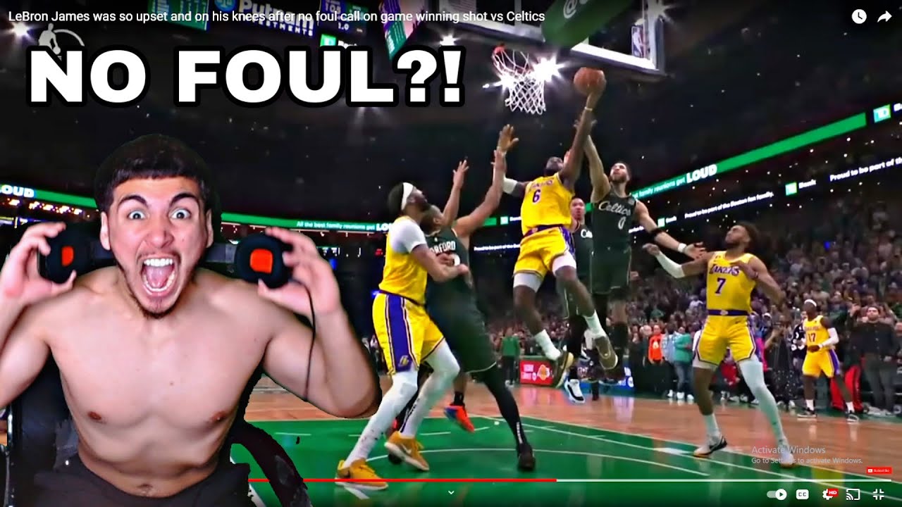 HOW IS THIS NOT A FOUL?! Lebron James & Jaylen Brown Meat Rider Reacts ...