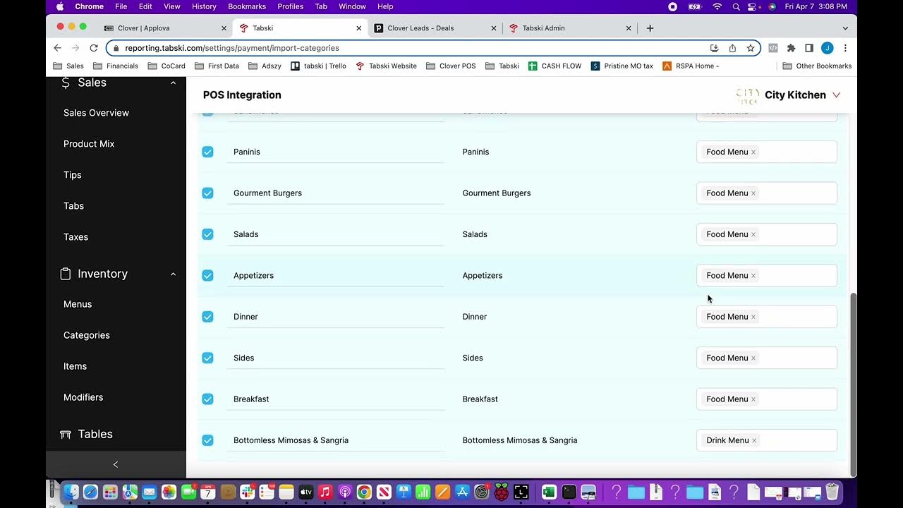 Tabski + Clover Menu Syncing - YouTube