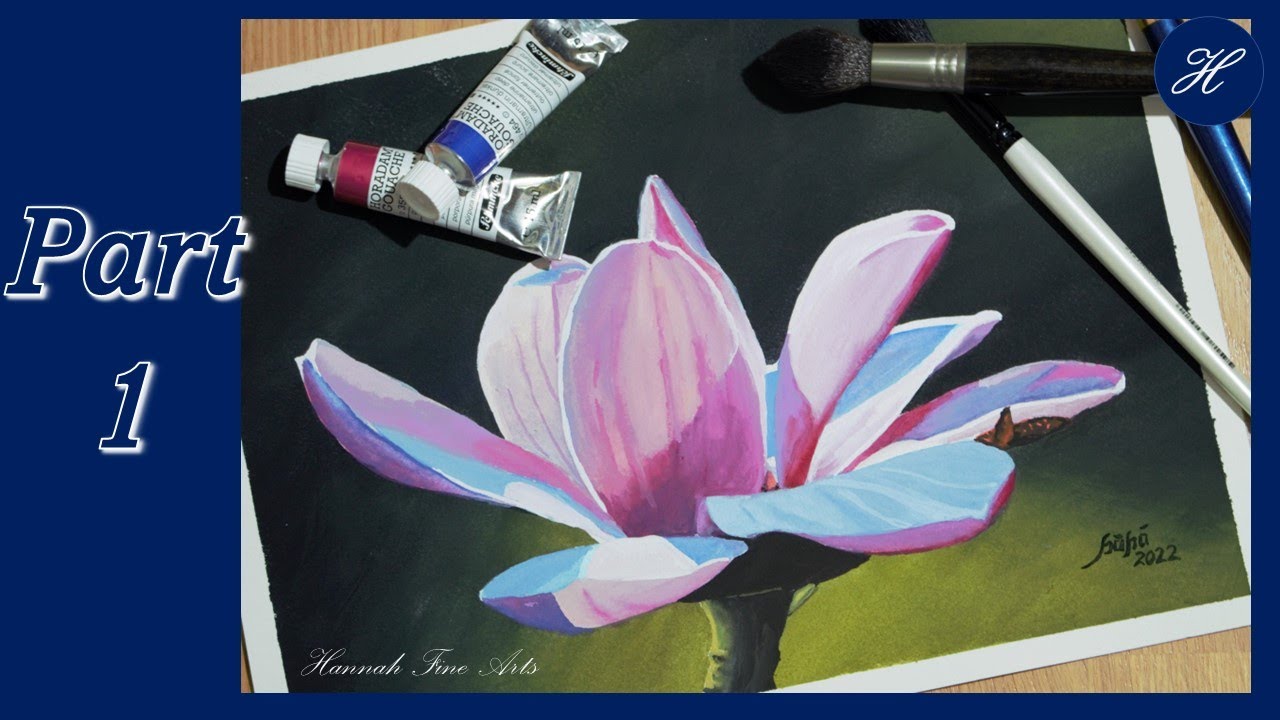 Glowing Magnolia in Gouache - Part 01 - Background and Underpainting ...
