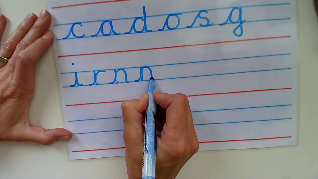 Cursive letter groups (up to f) - YouTube