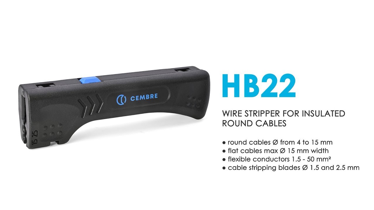 HB22 - WIRE STRIPPER FOR INSULATED ROUND CABLES - YouTube